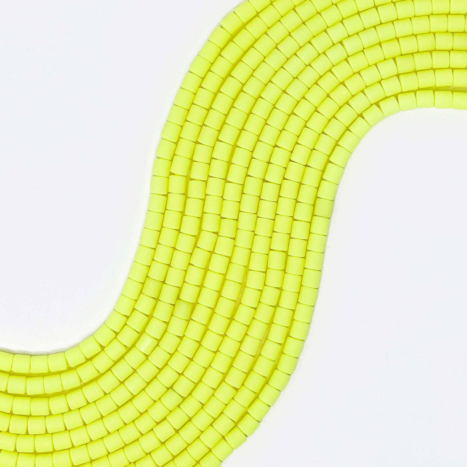 Neon Yellow Polymer Clay Barrel Beads – The Neon Tea Party