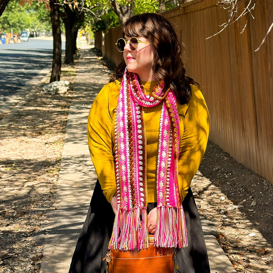 Stitch Sampler Scarf Crochet Pattern – The Neon Tea Party